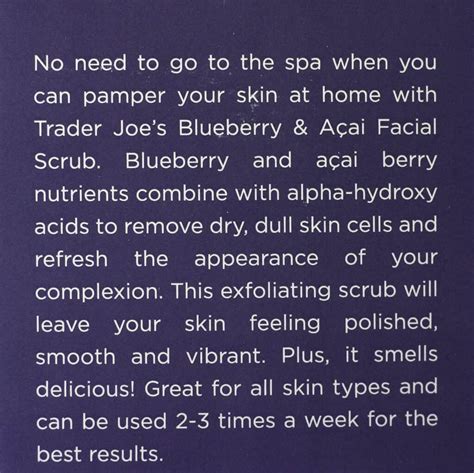 Trader Joes Blueberry And Acai Facial Scrub