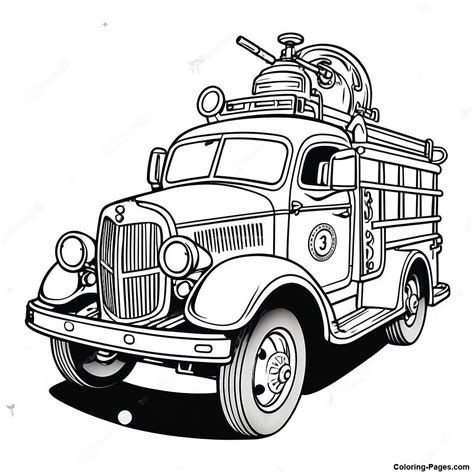 Old Fire Truck Coloring Page