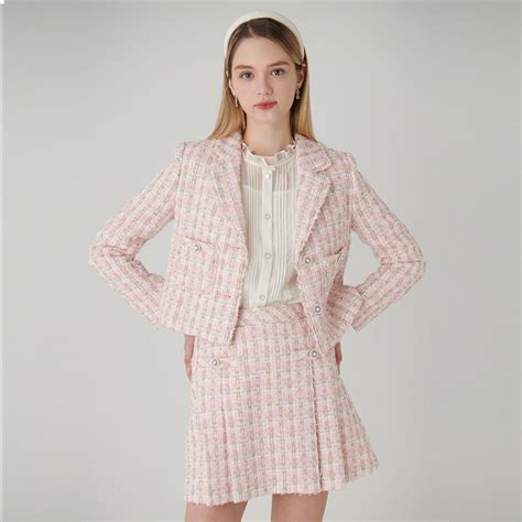 트위드 패턴 카라자켓 S231m104