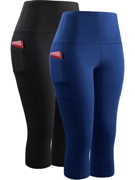 Neleus Womens High Waist Yoga Capris Tummy Control Workout Stretch