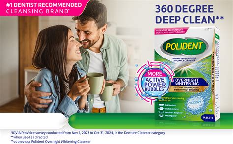 Polident Overnight Whitening Antibacterial Dental