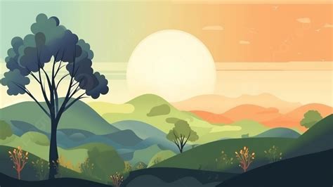 風景樹月簡單背景 風景 景色 景觀背景圖片和桌布免費下載