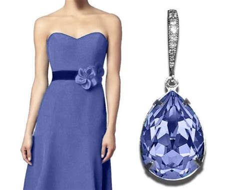 Provence Lavender Crystal Earrings Bridesmaid Lavender Teardrop