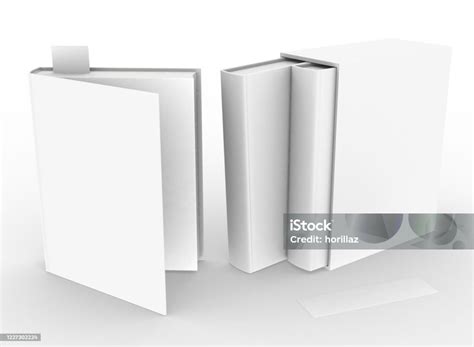 Template Kosong Hardcover Buku Mockup Set Latar Belakang Putih Foto