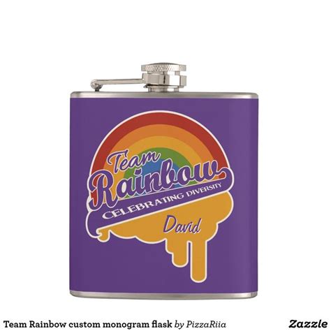 Team Rainbow Custom Monogram Flask