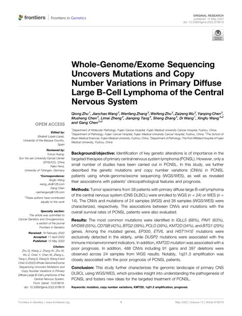 Pdf Whole Genomeexome Sequencing Uncovers Mutations And Copy Number