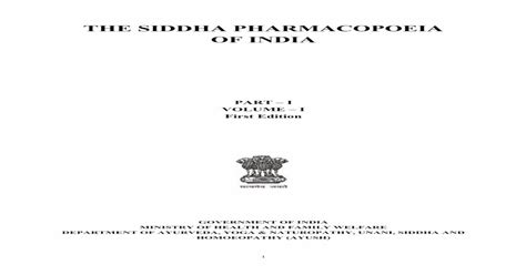 Pdf The Siddha Pharmacopoeia Of India Siddhathe Siddha