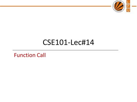 Cse101 Lec14 Function Call Pdf