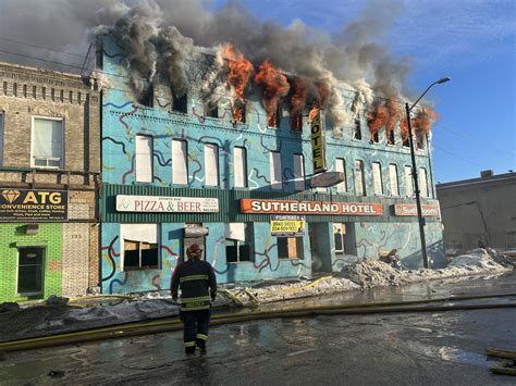A Second Alarm Fire At Winnipegs Vacant Sutherland Hotel Iaff Local