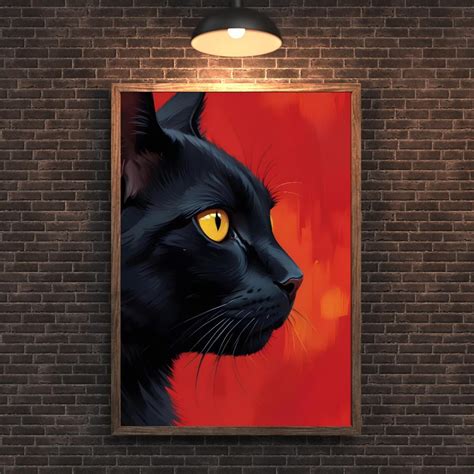 Black Cat Silhouette Art Print Black Cat Silhouette Art Poster
