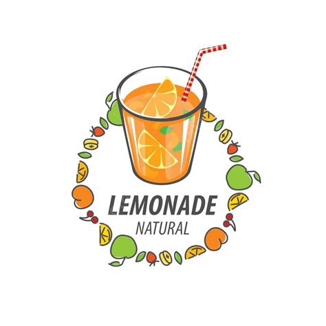 Logo For Lemonade Vector Healthy Fruity Vector Vector Healthy Fruity