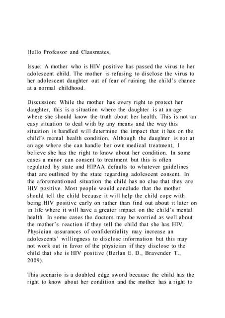 hello professor and classmates issue a mother who is hiv po pdf