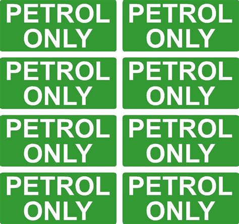 Petrol Fuel Signs Self Adhesive Stickers Pack Of 6 100mm X 100mm