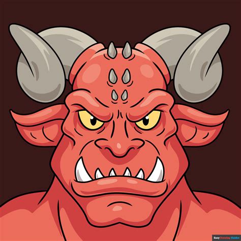 How To Draw A Demon Face Really Easy Drawing Tutorial