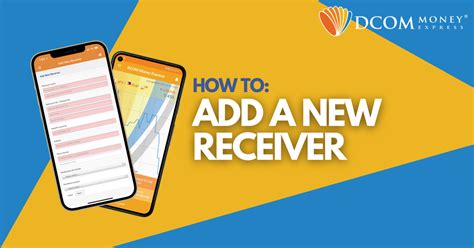 how to add new receiver via dcom app dcom money express