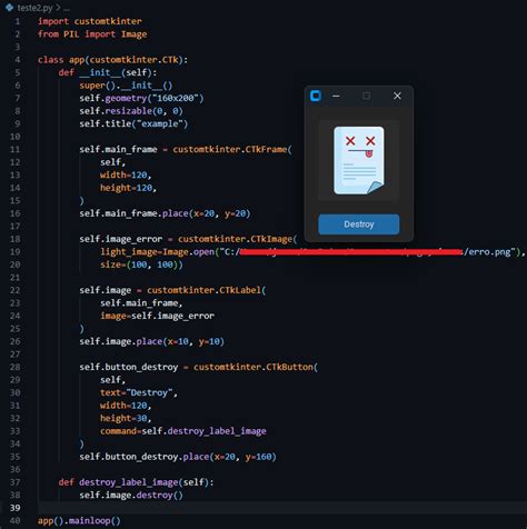 How To Destory A Ctklabel · Issue 1929 · Tomschimanskycustomtkinter