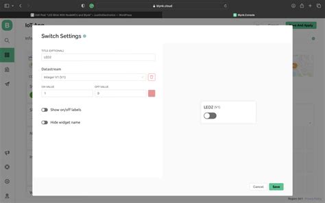 Led Blink With Esp32 And Blynk