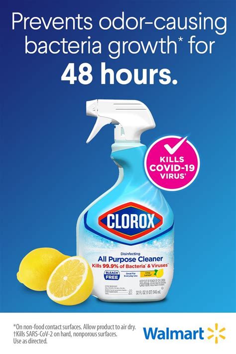Clorox Disinfecting All Purpose Cleaner Bleach Free Crisp Lemon 32 Fl