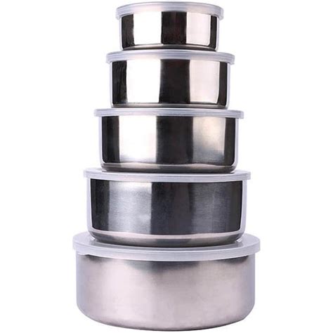 Odomy 5 Pcs Mixing Bowls With Lids Deep Nesting Mixing Bowls For