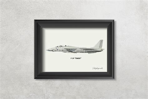 Fighter Jet Print F14 Aircraft Wall Art Airplane Print Airplane