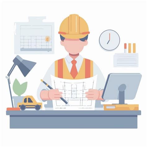 Premium Vector Vector Illustration Of Architect In Simple And Minimalist Flat Design Style