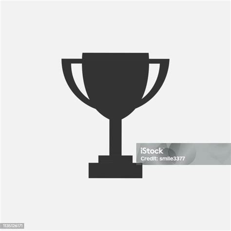 회색 바탕에 블랙 우승자 컵 아이콘입니다 트로피 컵 벡터 아이콘 1위에 대한 스톡 벡터 아트 및 기타 이미지 1위 경기