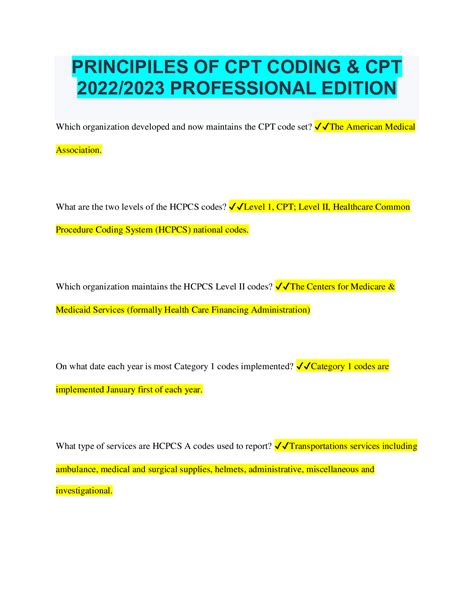 Principiles Of Cpt Coding And Cpt 2022 2023 Professional Edition In 2023