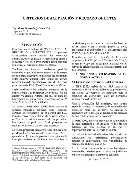 Pdf Criterios De Aceptación Y Rechazo De Lotes