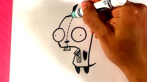 How To Draw Gir From Invader Zim Easy Drawings YouTube