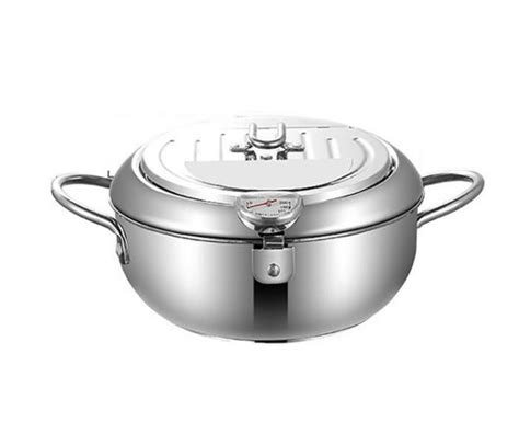 סיר הסירים סיר טיגון בעל מד טמפרטורה לתוצאה מושלמת