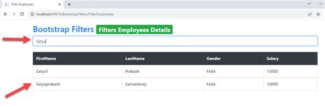 Call Web API In NET And Filter Data Using Bootstrap Filters With Less Code