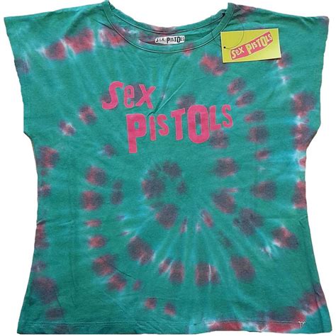 Sex Pistols Logo Dye Wash Womens Crop Top