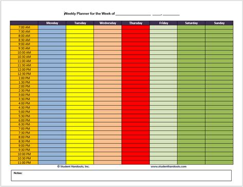 Free Study Schedule Templates MS Excel Format
