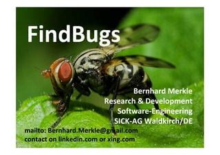 Findbugs Bernhard Merkle PPT