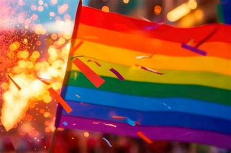 Premium Ai Image Ai Generated Closeup Rainbow Flags Of Lgbt Community