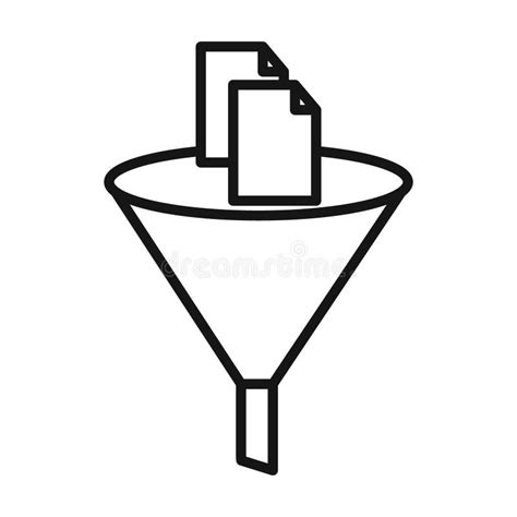 Data Filtering Icon Black Line Art Vector Stock Vector Illustration