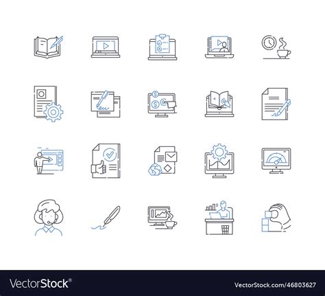 System Line Icons Collection Integration Vector Image