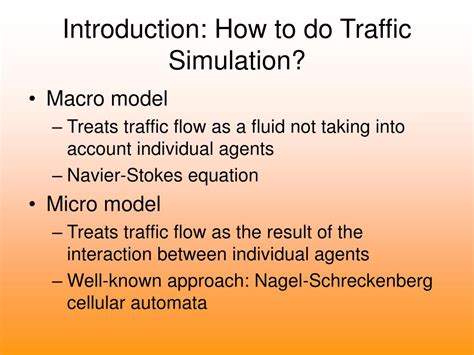 Ppt Swarm Based Traffic Simulation Powerpoint Presentation Free