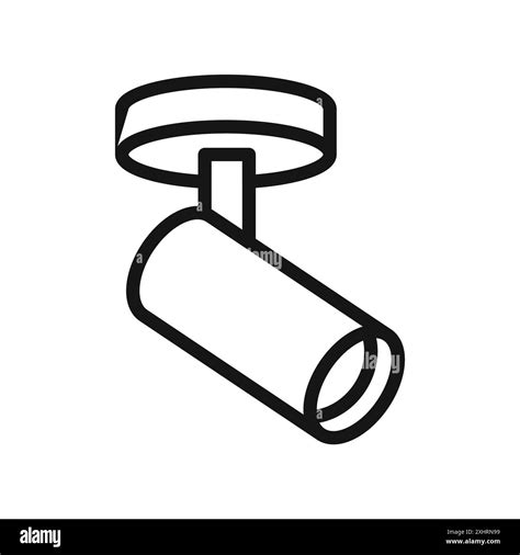 Ceiling Spotlight Icon Black Line Art Vector In Black And White Outline Set Collection Sign