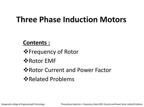 Solved Examples For Three Phase Induction Motors Pptx Physics Science
