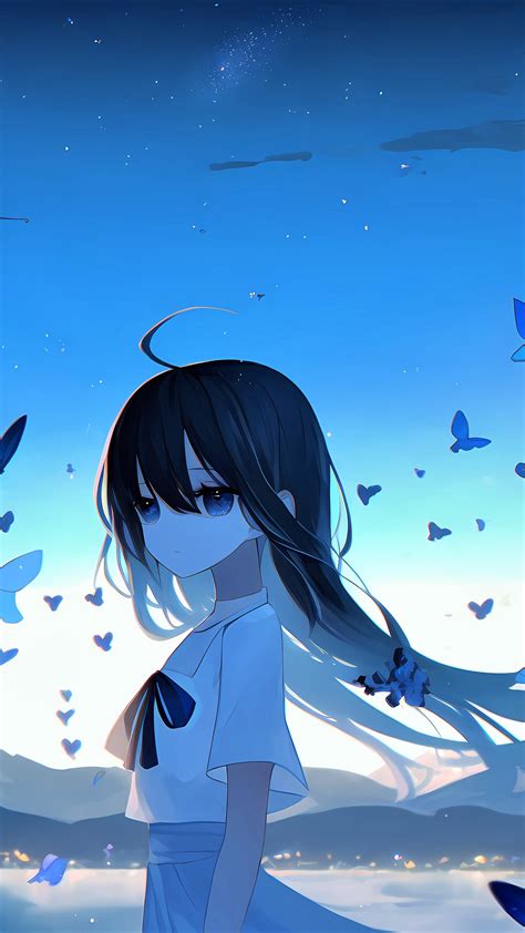 Sad Girl Wallpaper 4k Anime Girl Mood Butterflies