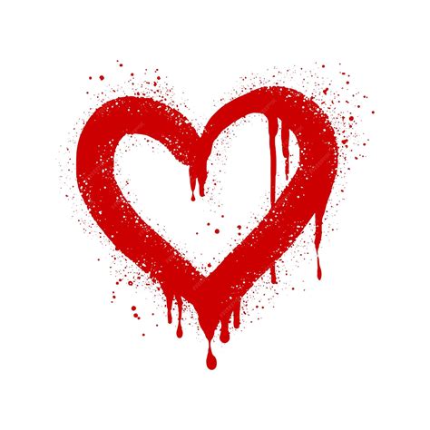 Premium Vector Spray Painted Graffiti Heart Sign In Red Over White