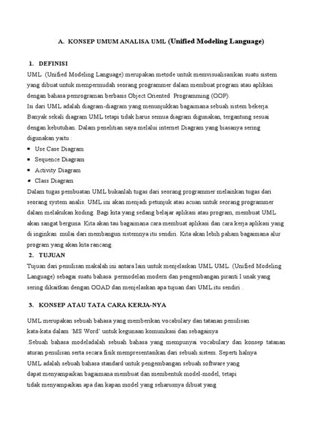 Makalah Konsep Umum Analisa Uml Unified Modeling Language Pdf