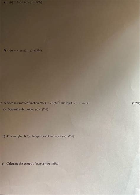 Solved Plot The Amplitude And Phase Spectra Of Each Chegg