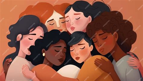 A Group Of People Hugging And Hugging Each Other Premium Ai