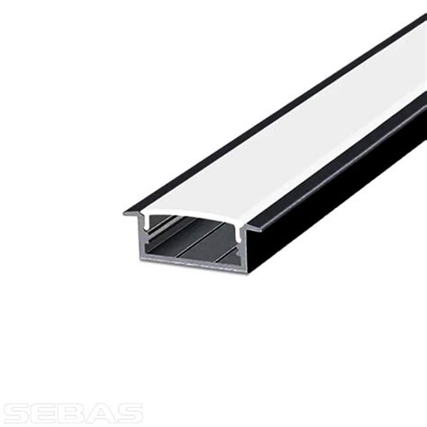 Profil Aluminiu încastrat Pentru Bandă Led Negru Accemob