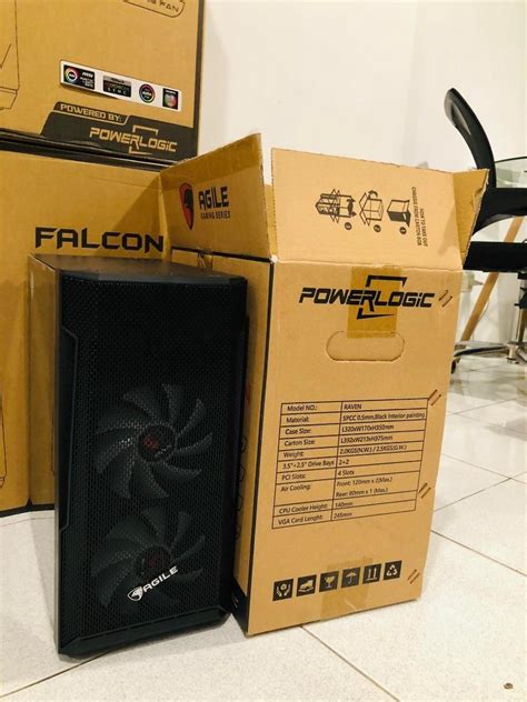 Powerlogic Raven Agile M Atx Tempered Glass Gaming Rgb Pc Case Video Gaming Gaming Accessories