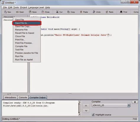 Tutorial Menggunakan Drjava Source Code Sederhana ~ Fjrar Note