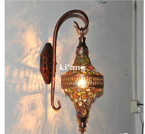장식 북유럽 빈티지 철 크리스탈 Led 벽 램프 보헤미안 침실 벽 램프 티파니 벽 램프 H53cm Ac 90 ~ 260v