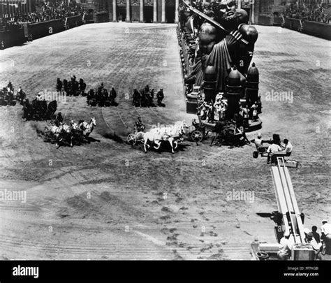 Ben Hur 1959 Nshooting A Chariot Race For The Film Ben Hur Directed